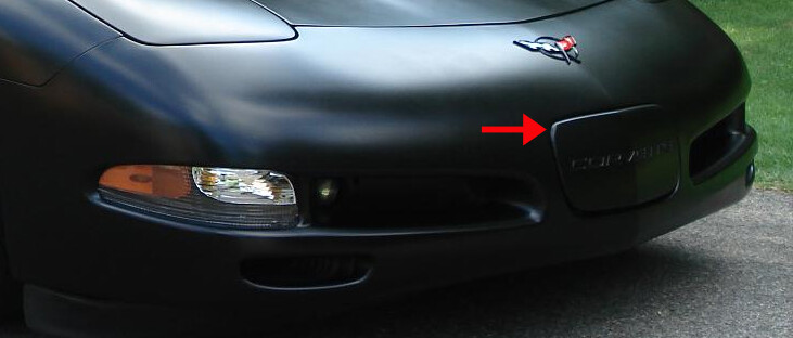 1997-2004 C5 Corvette OEM Front License Plate Filler Cover w/ Embossed ...