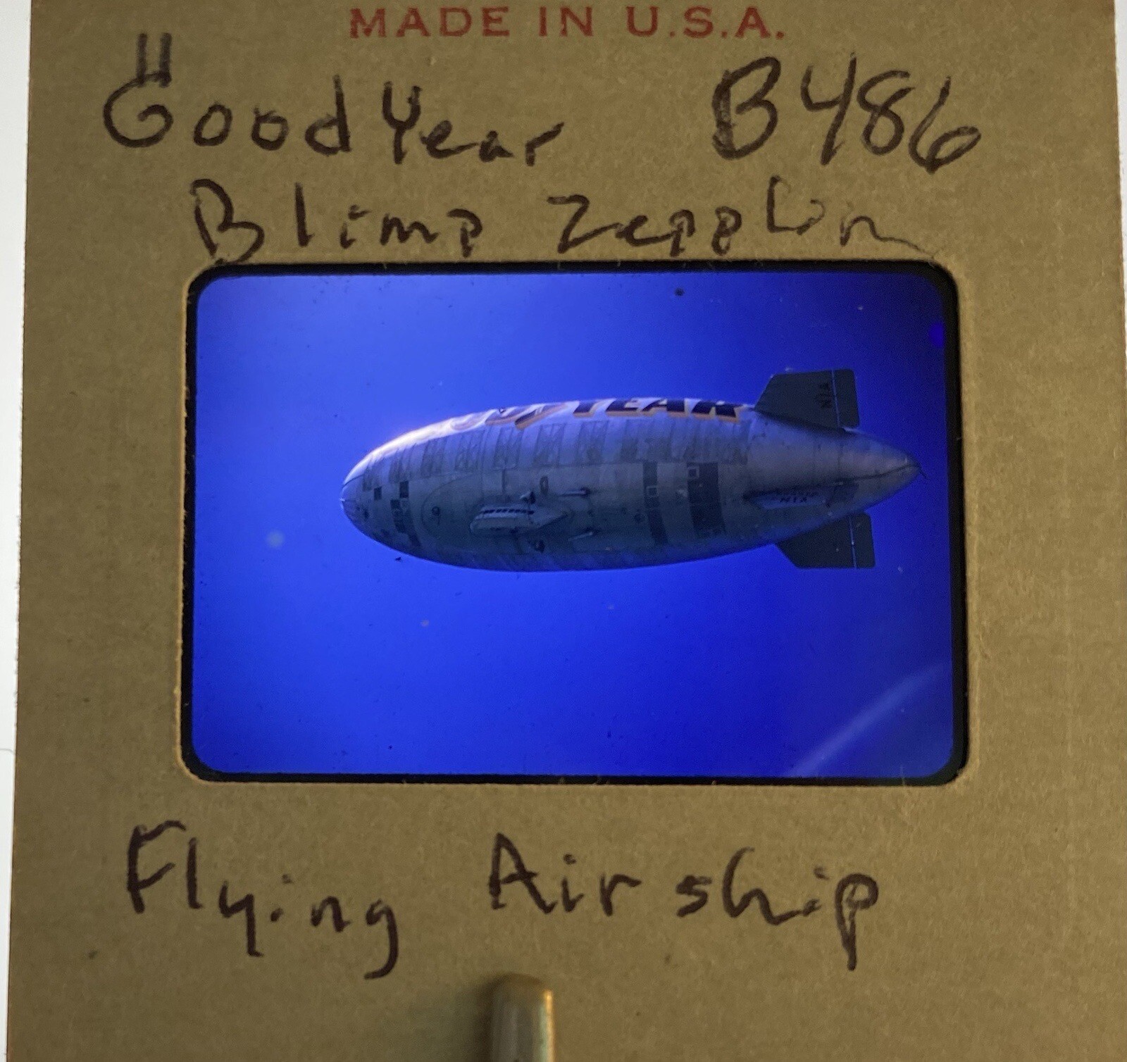 1950s-35mm Slide For Photo-Good Year Blimp Zeppelin Flying Airship B486 ...