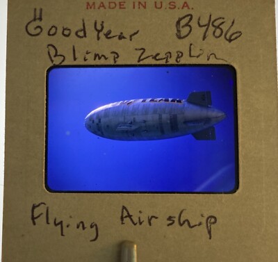 1950s-35mm Slide For Photo-Good Year Blimp Zeppelin Flying Airship B486 ...