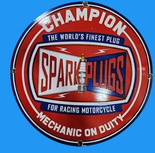 PORCELIAN CHAMPION ENAMEL SIGN SIZE 42X42 INCHES DOUBLE SIDED | eBay
