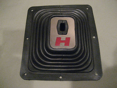 Custom Red "H" rubber floor Super Boot for Hurst chrome shifter sticks ...