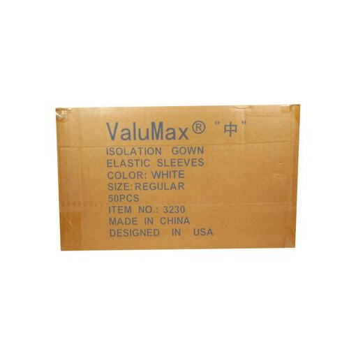 ValuMax 3230W Knee Length Isolation Gowns Elastic Cuff White 50/Cs | eBay