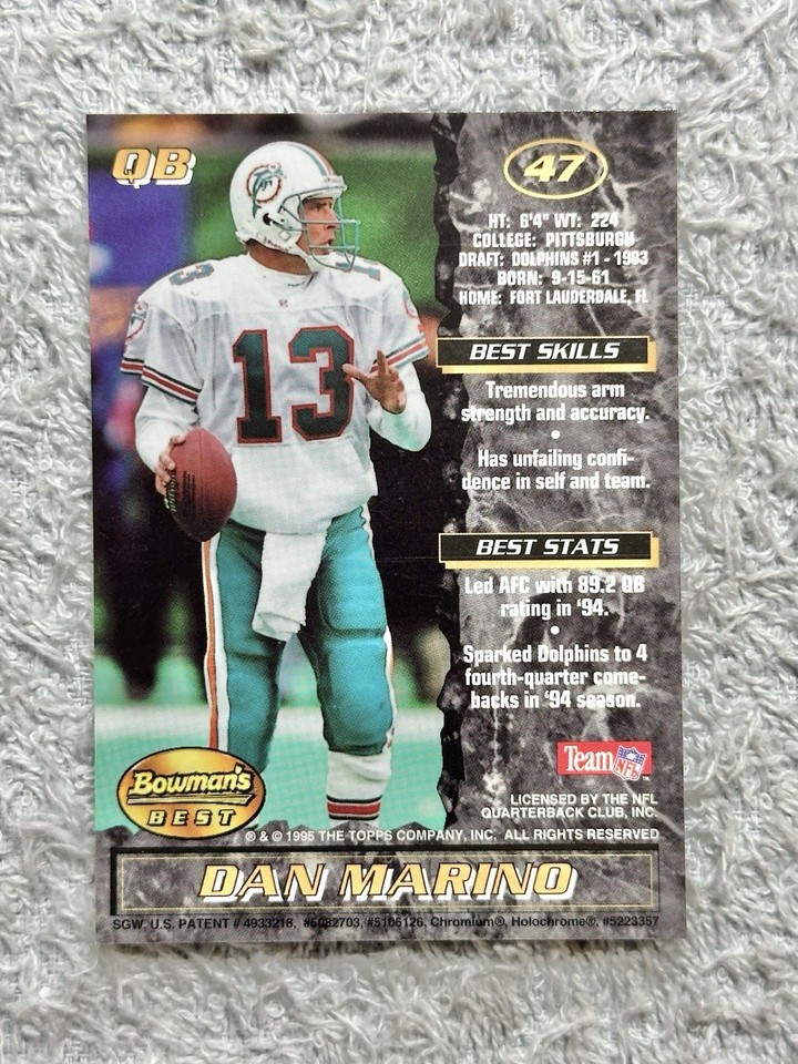 1995 Bowman - Dan Marino #47 Miami Dolphins | eBay UK