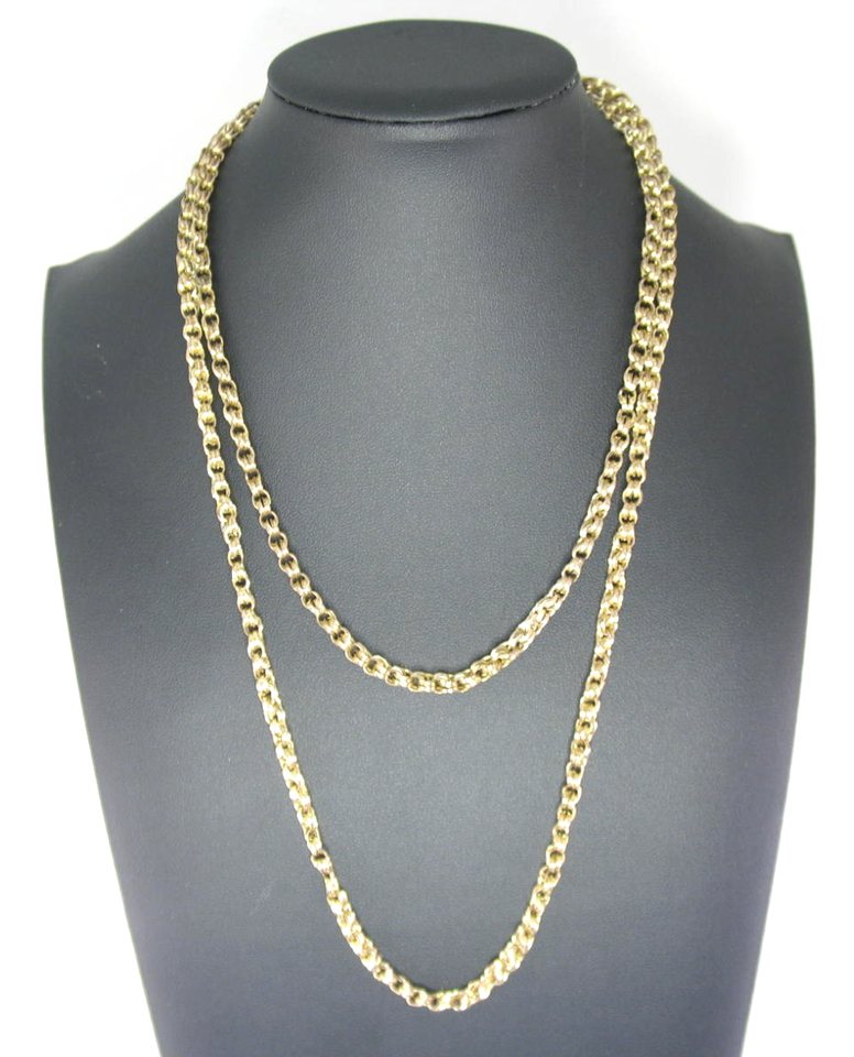 Handmade Victorian Antique 12–14K Gold Opera Rope Chain Necklace 39" 16 ...