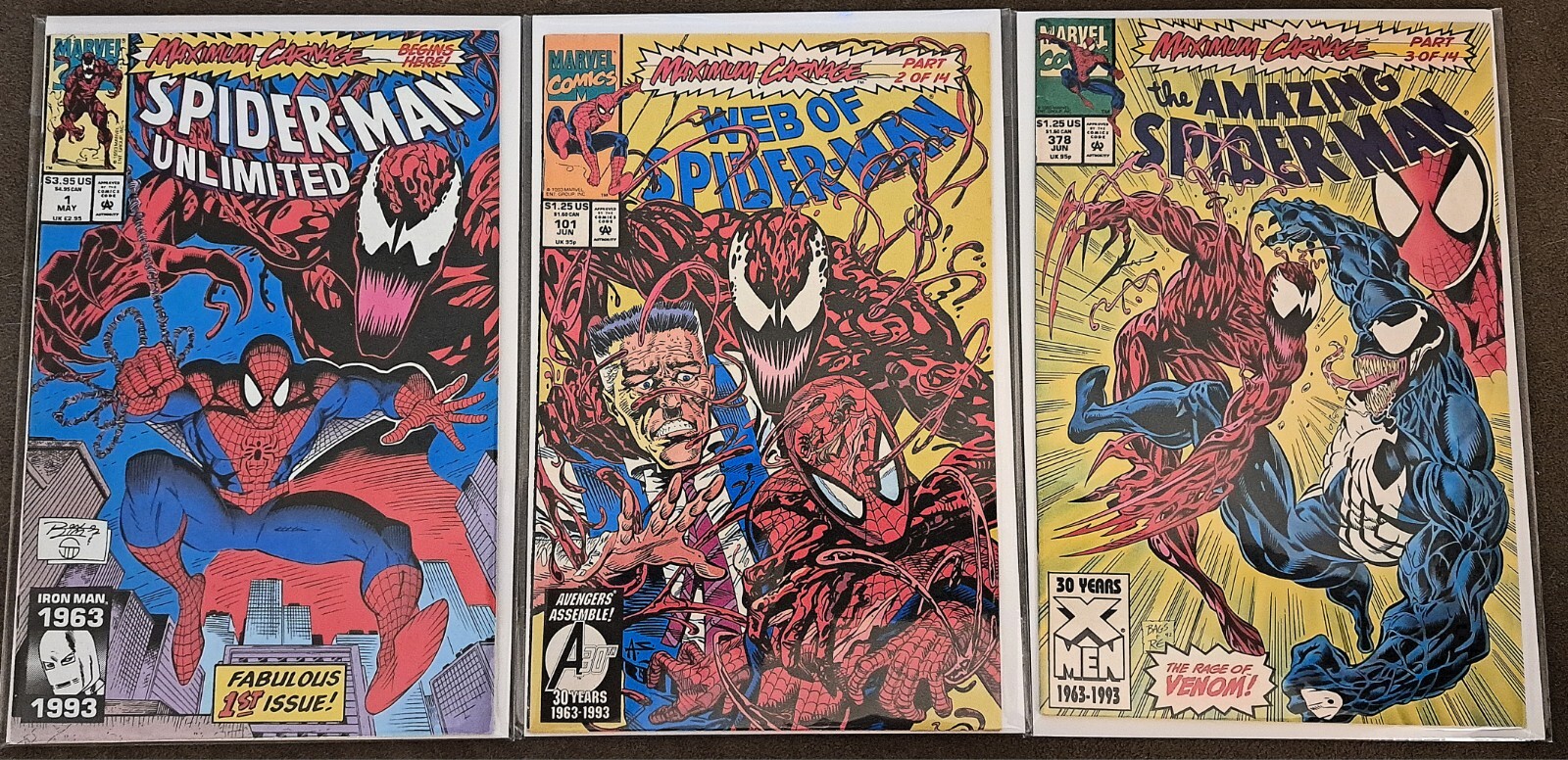 Spider-Man, Venom, Carnage Comic Book Lot of 20. Full Maximum Carnage ...