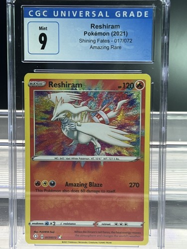 RESHIRAM Amazing Rare #17 Pokemon TCG 2021 Shining Fates CGC 9 GEM MINT ...