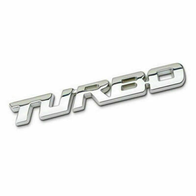 TURBO SCHRIFTZUG EMBLEM CHROM METALL STICKER CAR TUNING AUTO QUAD ...