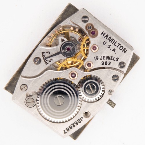 Vintage Hamilton Caliber 982 19-Jewel Wristwatch Movement, Parts ...