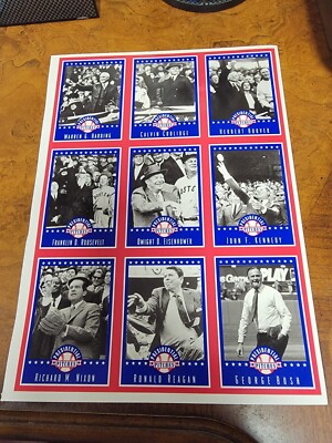 Presidential Pitches Cards 9-Card Uncut Sheet #1-9 & Old Baseball ...