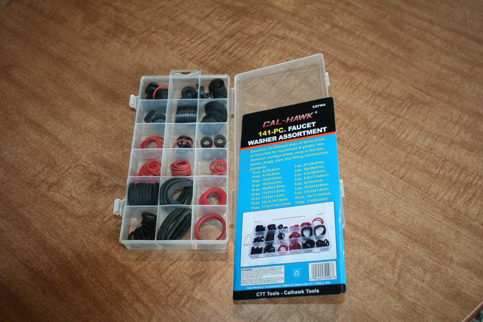Cal-Hawk 141-pc. Faucet Washer Assortment Kit 18 Assorted Sizes CZFWA ...
