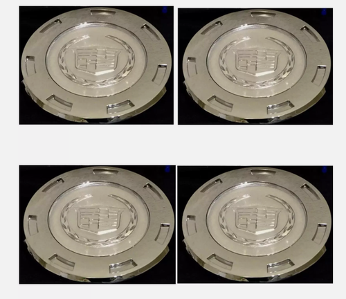 07-14 CADILLAC ESCALADE CHROME 22" 7 SPOKE WHEEL CENTER CAPS W ...