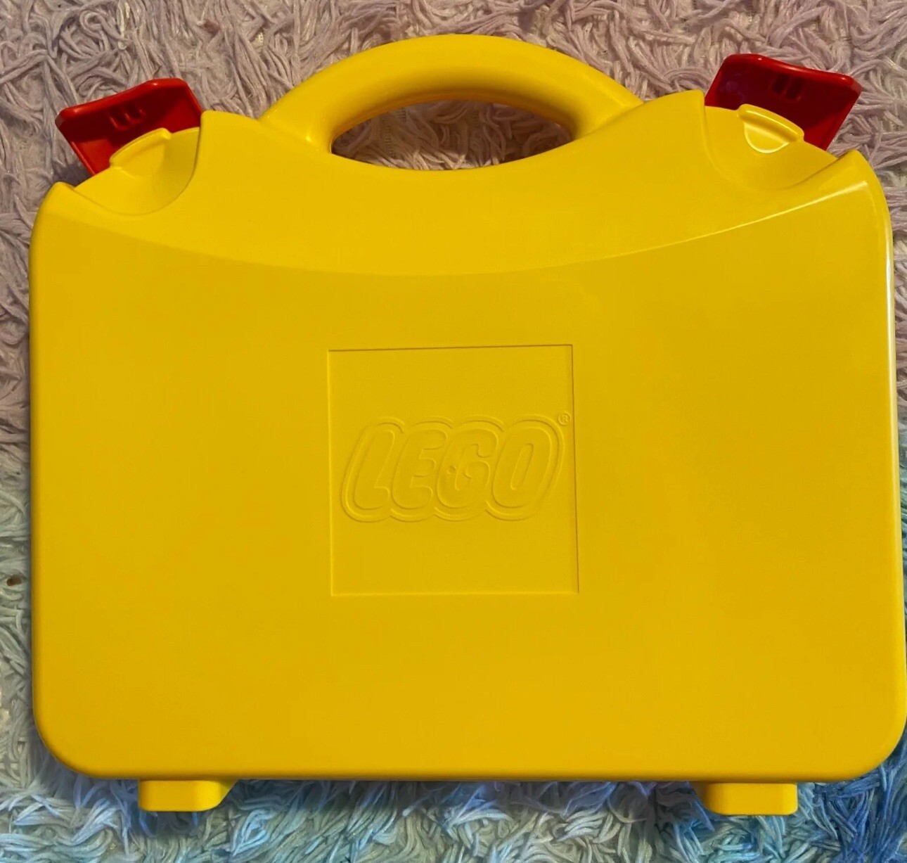 LEGO Yellow & Orange Plastic Carrying Case Storage Box With Dividers | eBay