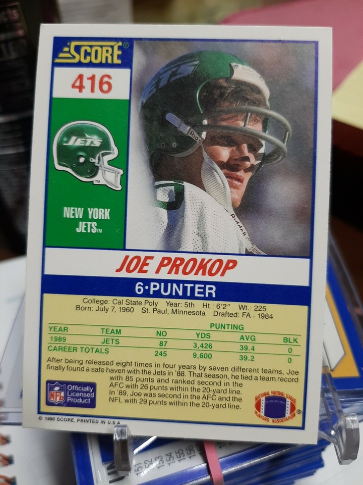 1990 SCORE Football - Joe Prokop RC - #416 - VG | eBay