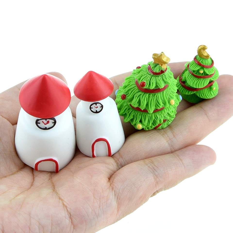 35 Miniature Ornaments - Snowy Winter Garden Snow Figurines, Mini ...