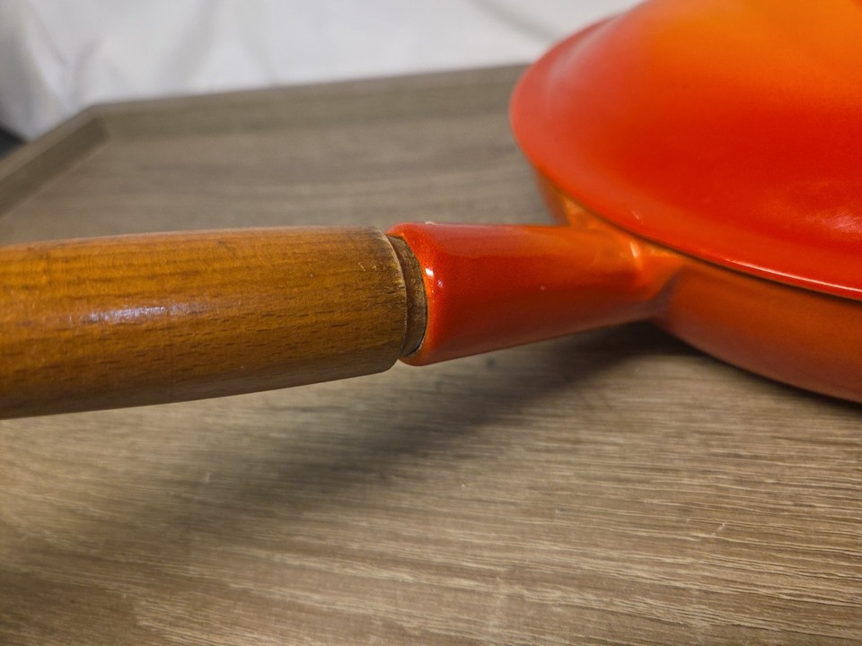 Vintage Descoware Cast Iron Enamel 9.5 Pan Skillet LiD 23-B Belgium ...