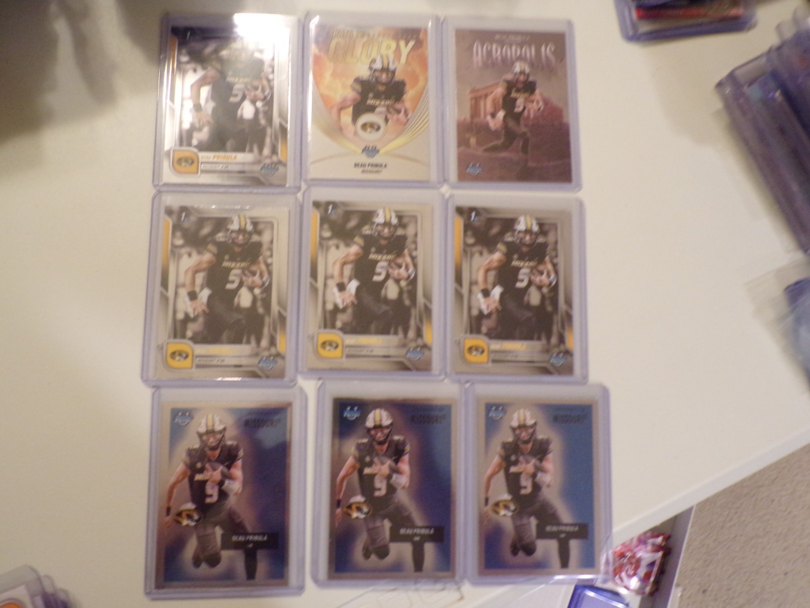 9 MISSOURI TIGERS BEAU PRIBULA 2025 BOWMAN UNIVERSITY CHROME ROOKIE ...