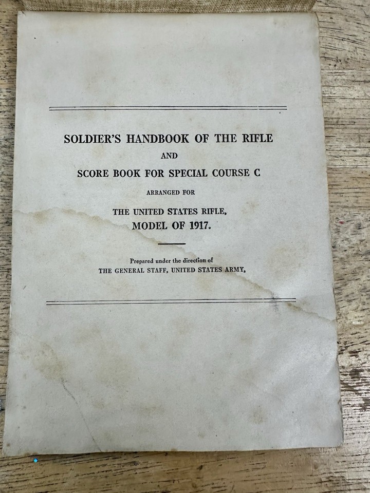 Original Soldier’s Handbook Of Rifle and scorebook for Special Course C ...