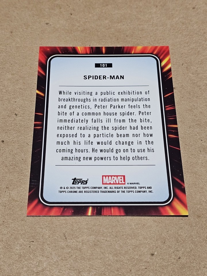 2025 TOPPS CHROME MARVEL Spider Web Black 246/399 SPIDER-MAN | eBay