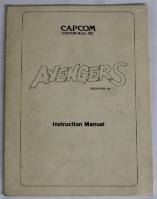 CAPCOM Avengers Arcade Game Instruction Manual | eBay