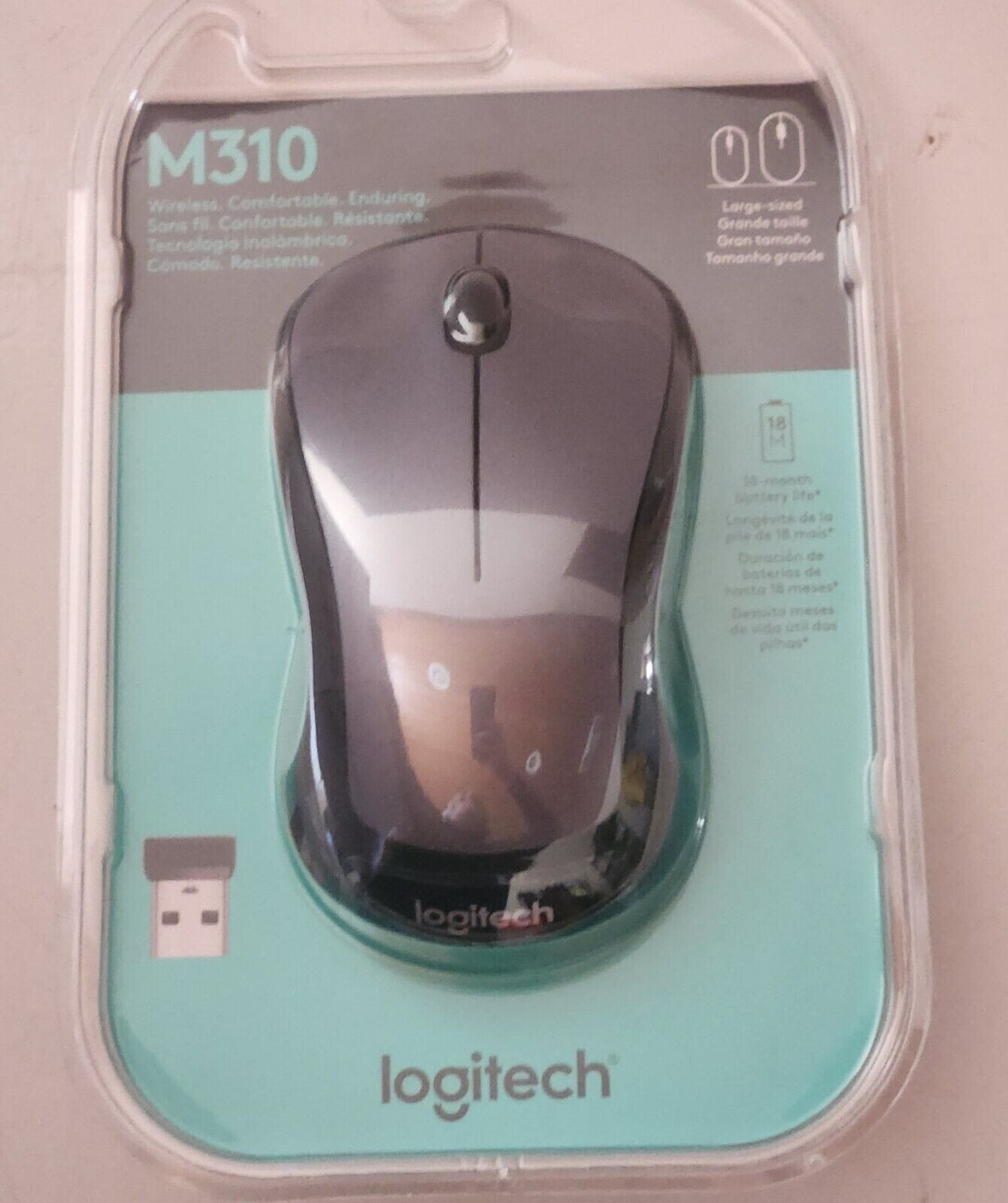 Logitech M310 Wireless Comfortable Mouse Black & Silver NEW FAST FREE ...