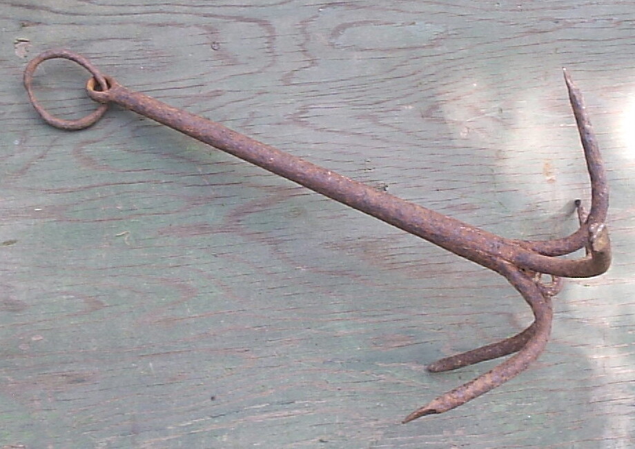 Antique Cast Iron Body Recovery Snagging Drag Dragging Hook Weird ...