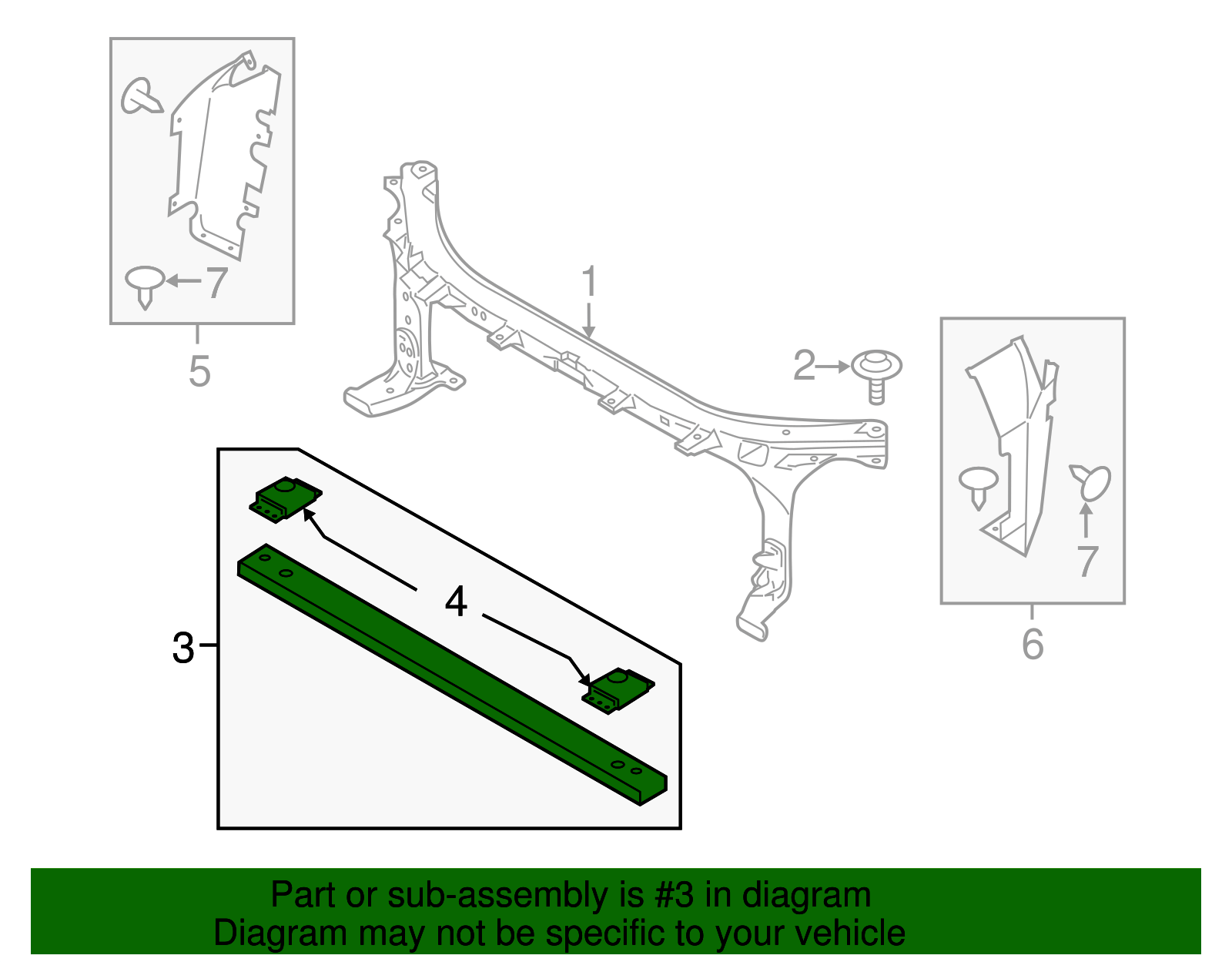 Ford OEM Radiator Support Tie Bar FL3Z16139A Image 3 for sale online | eBay
