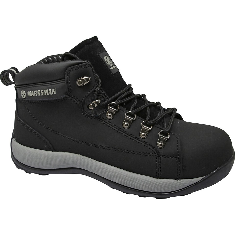 ** MENS SAFETY WORK STEEL TOE CAP SHOES TRAINERS BOOTS ANKLE SIZE 6 ...