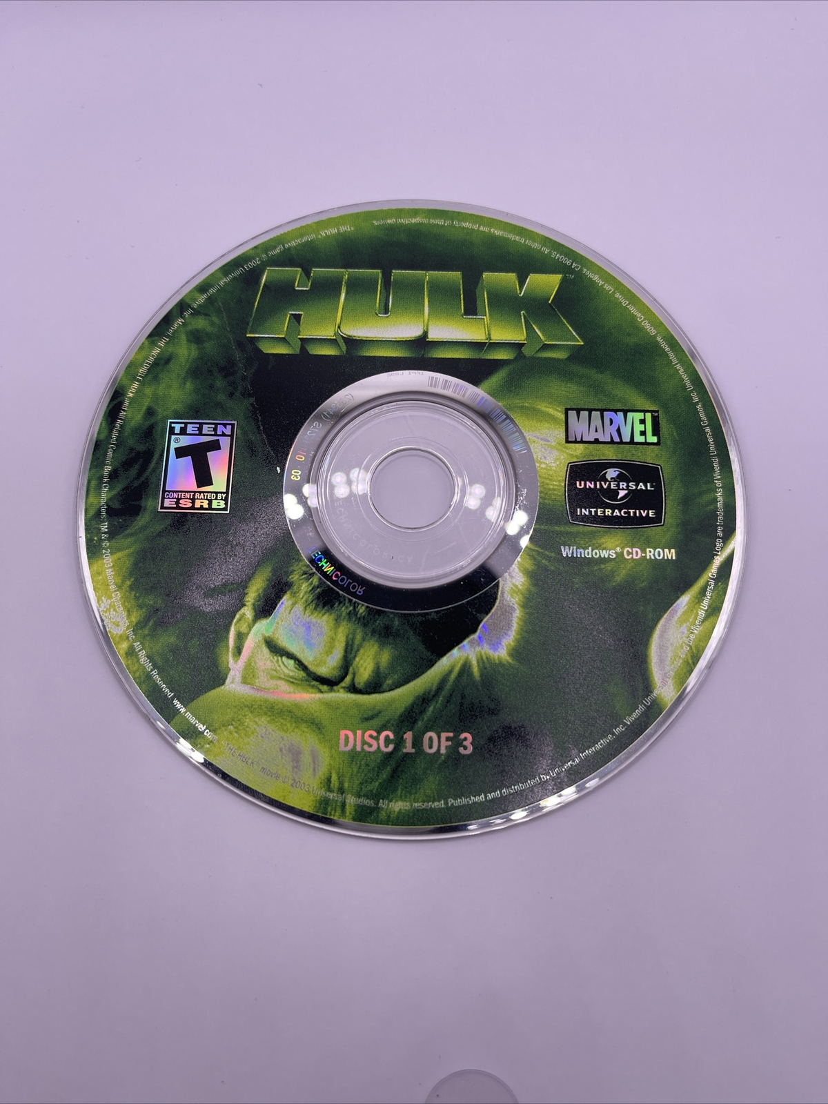 Marvel Hulk 2003 Windows PC CD-ROM Disc 1 Only | eBay