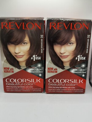 Revlon ColorSilk Beautiful Color Permanent Hair Color, 32 Dark Mahogany ...