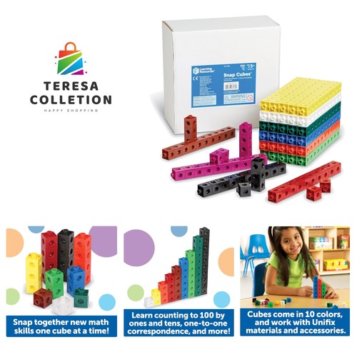 Snap Cubes, Set of 500 Cubes, Ages 5+, Educational Counting Toy,Back to Schoo... | eBay