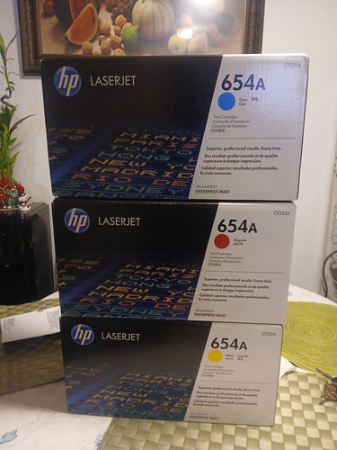 HP 654A Toner Set - CF331A CF332A CF333A M651 HP OEM FACTORY - NEW* | eBay