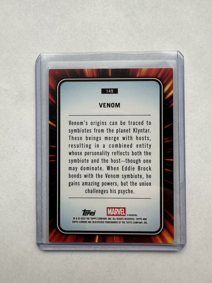 2025 Topps Chrome Marvel Venom Spider Web Refractor # /399 COLOR MATCH ...