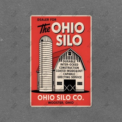 Vintage Ohio Silo Co. Dealer Advertising Metal Sign Farm, #210145 | eBay