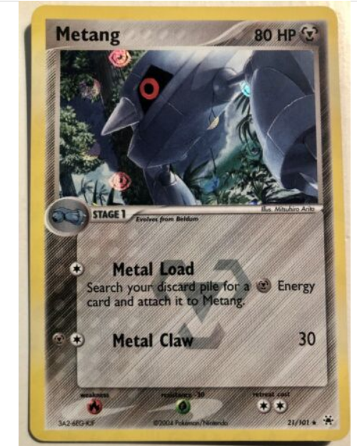 Pokémon TCG Metang EX Hidden Legends 21/101 Reverse Holo Rare for sale ...