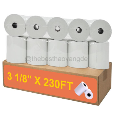 3-1/8" x 230' Cash Register Credit Thermal Paper POS Receipt Papers 10 ...