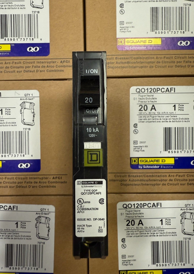 10 PCS QO120PCAFI - SQUARE D QO 1P 20A AFCI ARC-FAULT Breakers | eBay