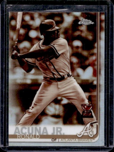 2019 Topps Chrome Baseball Ronald Acuna Jr Sepia Refractor Parallel ...