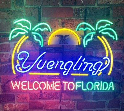 Yuengling Welcome to Florida Neon Sign 24"x20" Light Lamp Garage Cave ...