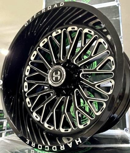 4 NEW 22x12 Hardcore HC103 Wheels -44 Black Milled 6x5.5 Chevy GMC ...