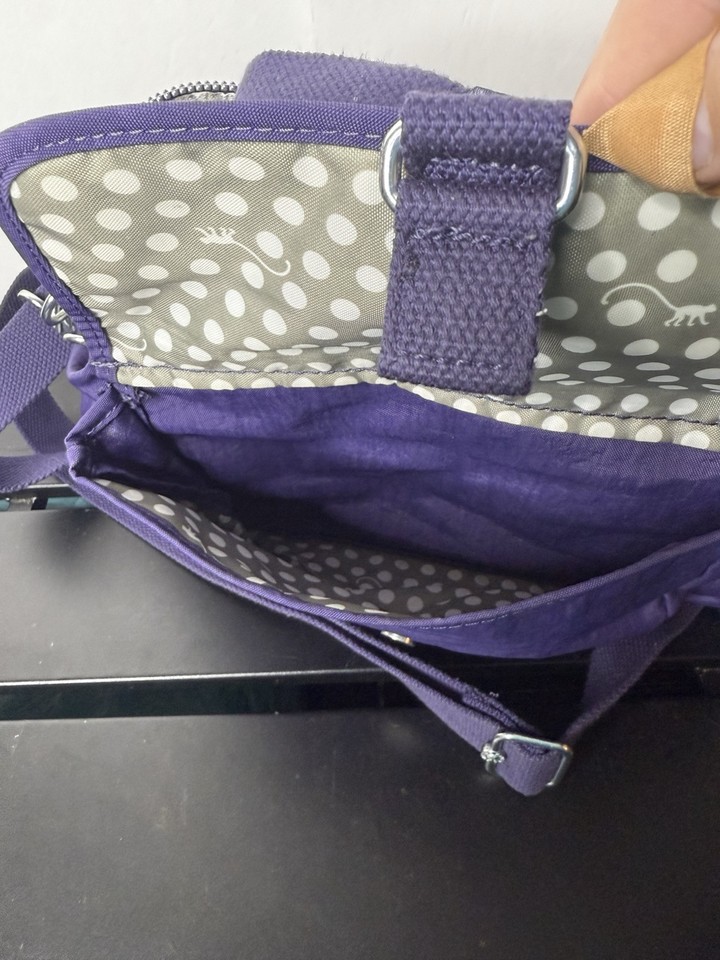 Kipling Pahneiro Purple Pattern Distressed Purse Handbag Women's Medium ...