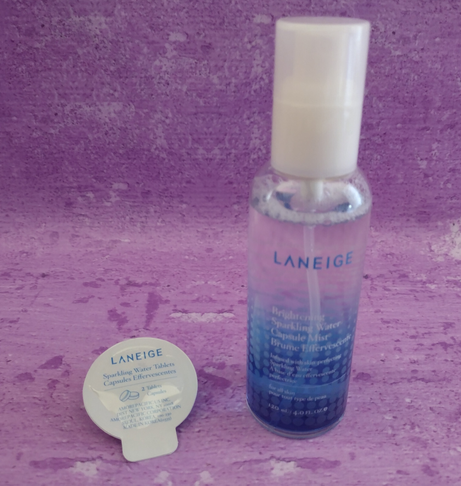 Laneige Brightening Sparkling Water Capsule Mist Spray Face Moisturizer ...