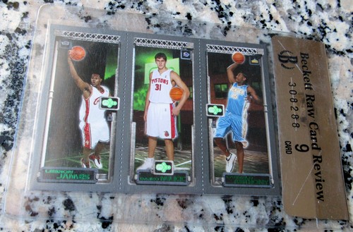 LEBRON JAMES 2003 Topps Matrix Triple Rookie Card RC RAW BGS 9 MVP Melo ...