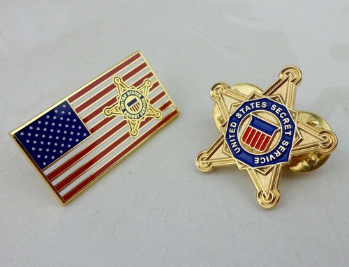 2 MINI USSS UNITED STATES SECRET SERVICE LAPEL HAT PIN AMERICAN FLAG | eBay
