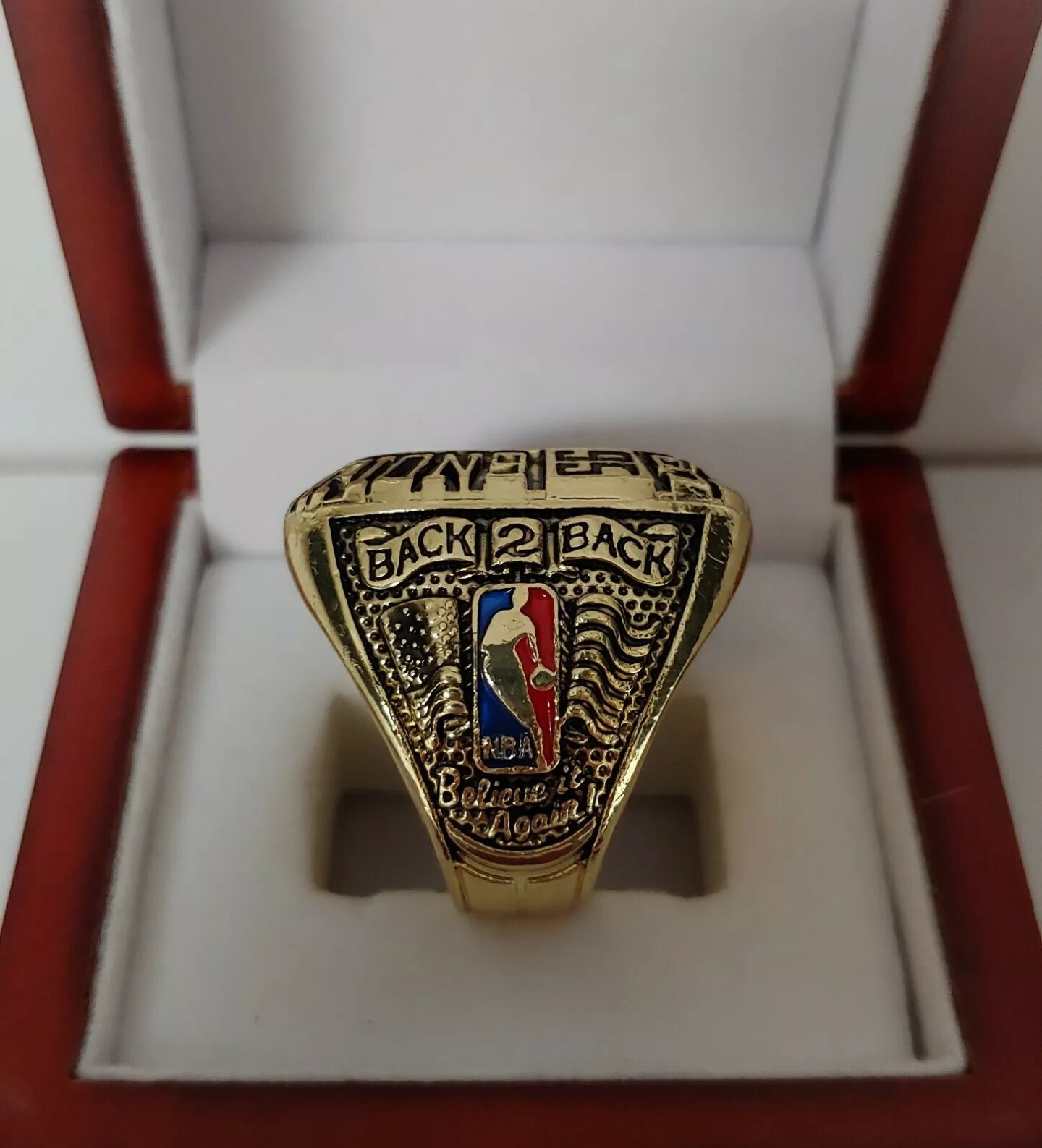 Hakeem Olajuwon - 1995 Houston Rockets Championship Ring With Wooden ...