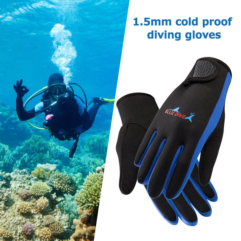 AU 1.5mm Neoprene Scuba Diving Gloves Adult Underwater Gloves (Blue M ...