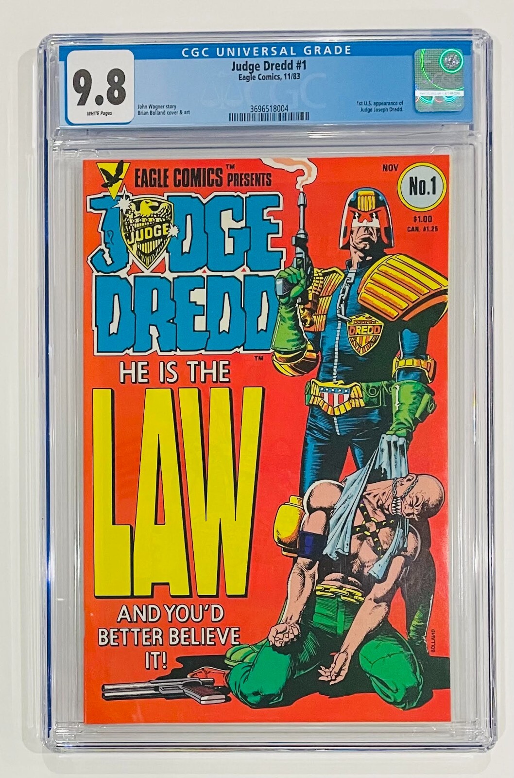 Judge Dredd #1 CGC 9.8 WHITE PAGES 1983 Brian Bolland Art 1st U.S. Appearance! | eBay