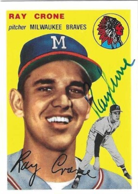 Autograph Signed 1954 Topps Archives 206 Ray Crone Milwaukee Braves | eBay