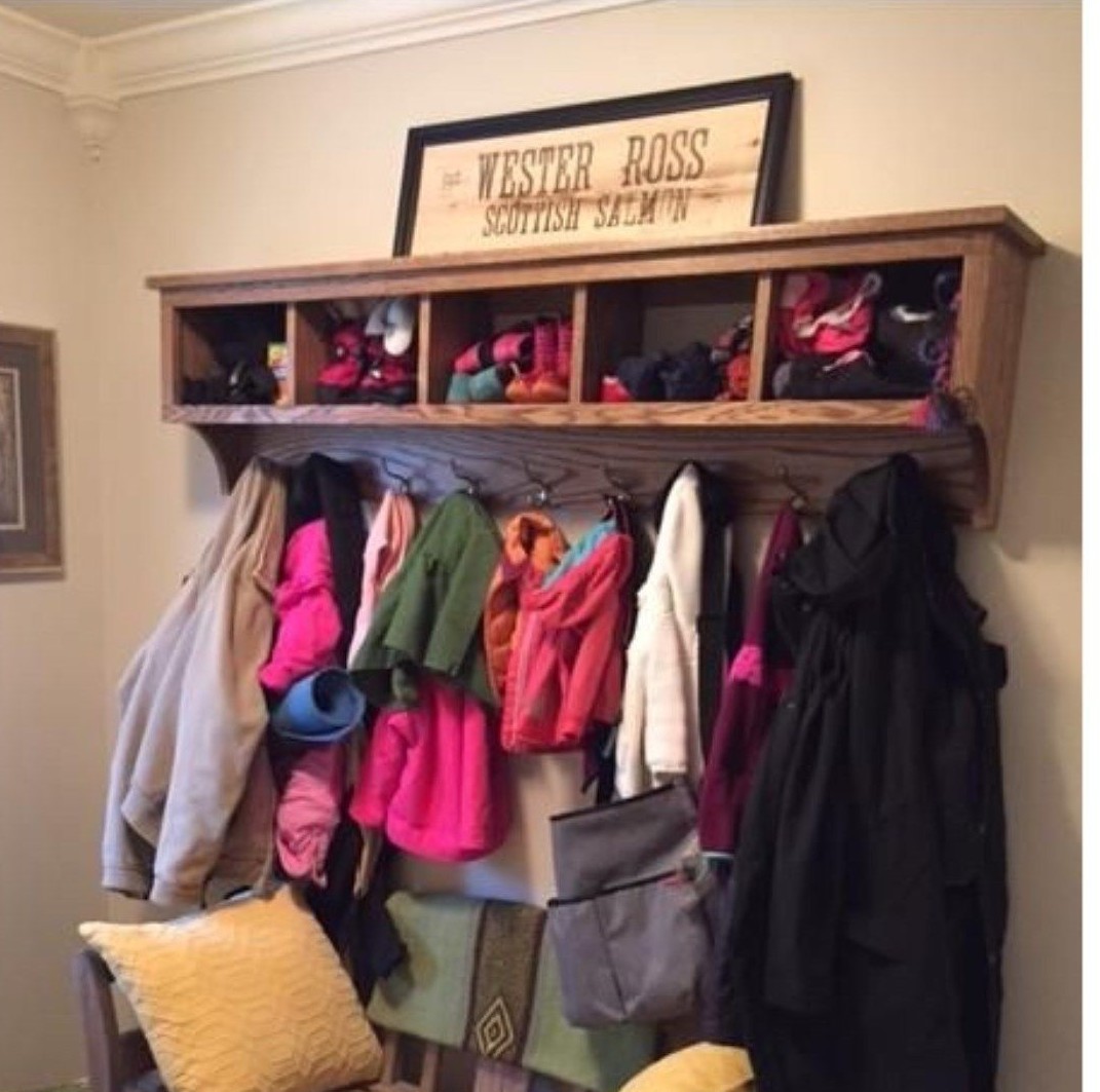 Hallway Storage Cubby Coat Rack Wall Storage with Coat Hooks Large ...