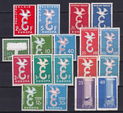 Europe CEPT 1958 complete year 18 stamps 8 countries MNH VF | eBay
