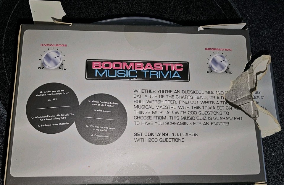 Boombastic Boombox Music Trivia Game Rock Songs Novelty Family Friends ...